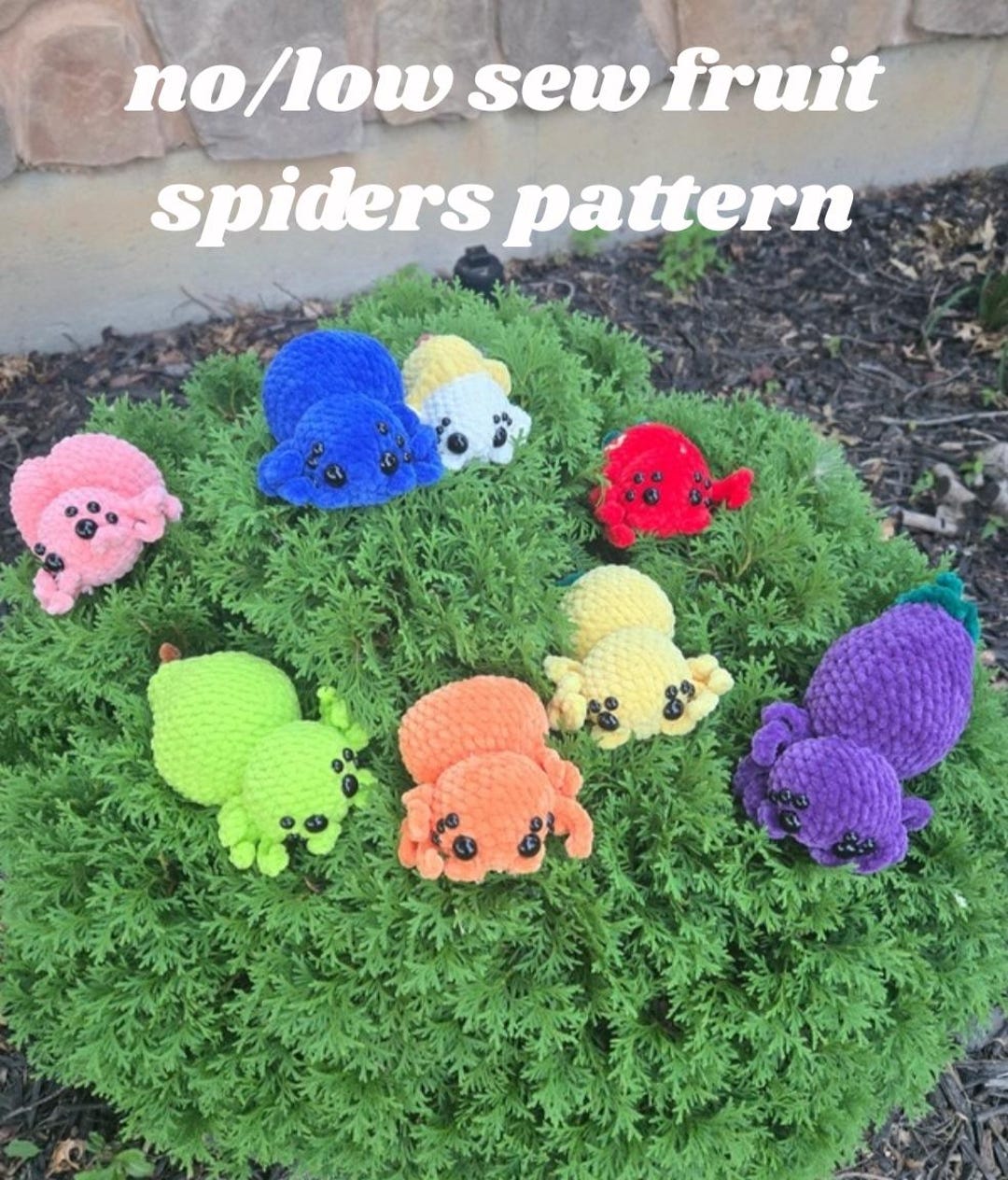 Low/no Sew Fruit Spiders Crochet PDF Pattern Market Vendor Craft Fair ...