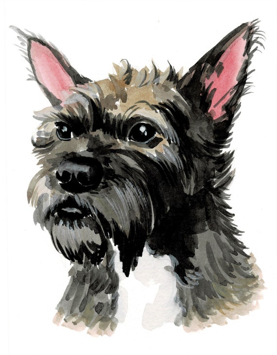 Original Watercolor Painting Pets Art Custom Pet Portrait Pop | Etsy