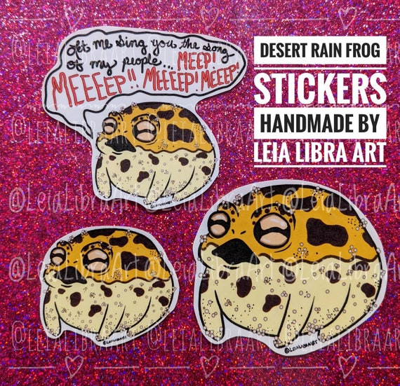 Cute Funny Desert Rain Frog Laminated Paper Stickers - Etsy