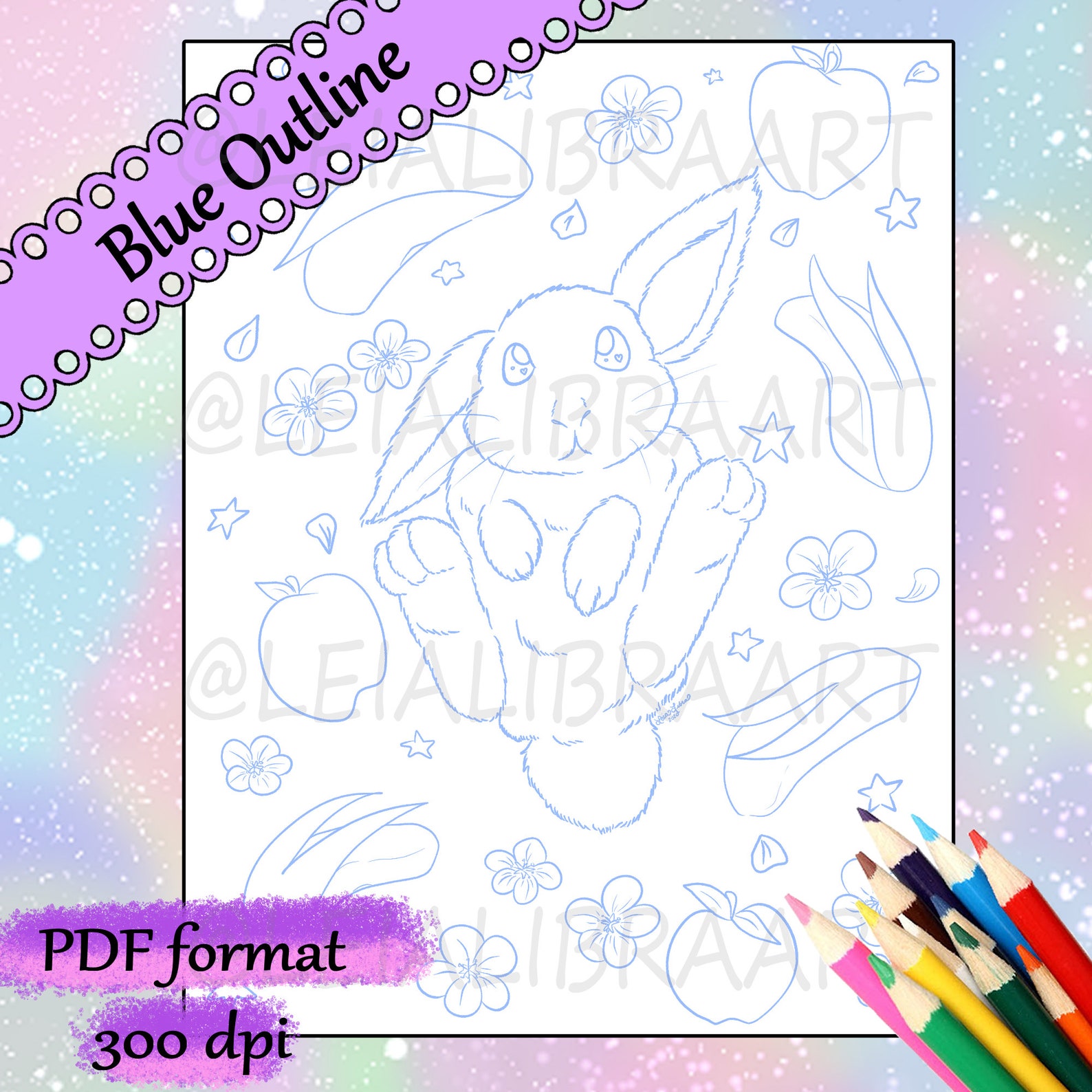 Printable Bunny Coloring Page - Digital Download - Cute Spring ...