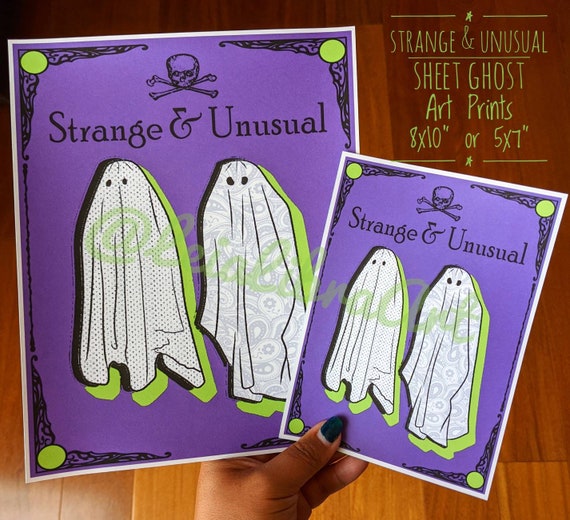 Spooky Strange & Unusual Sheet Ghost Paper Art Prints by - Etsy