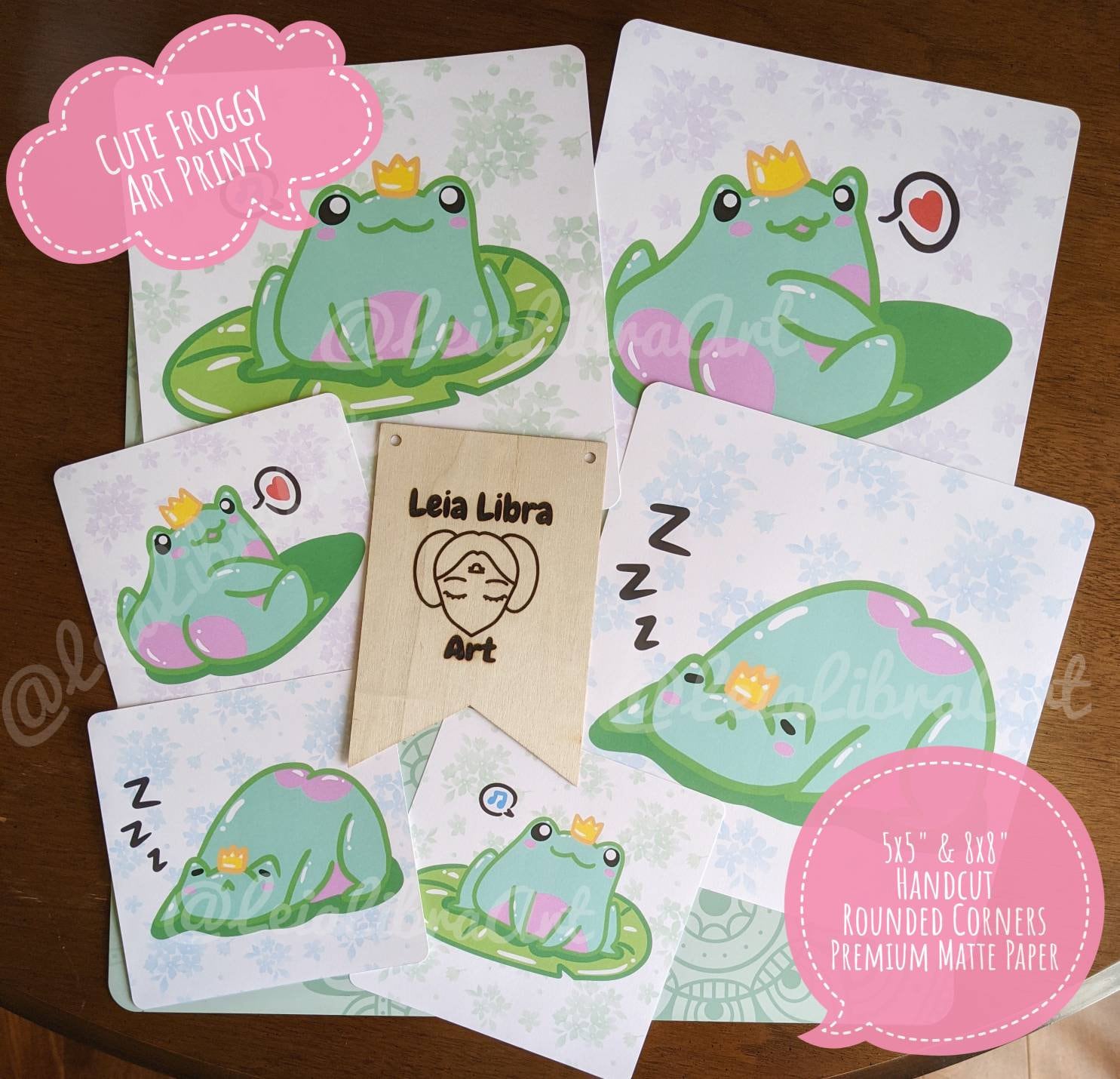 Cute Happy Sleepy Cheeky Frog Art Prints | Kawaii Froggy Art | Two ...