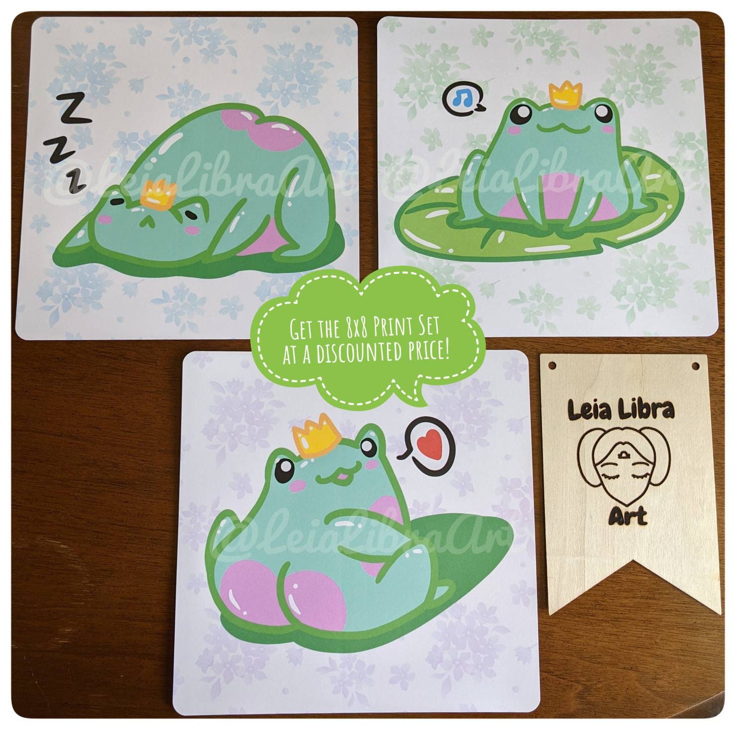 Cute Happy Sleepy Cheeky Frog Art Prints | Kawaii Froggy Art | Two ...