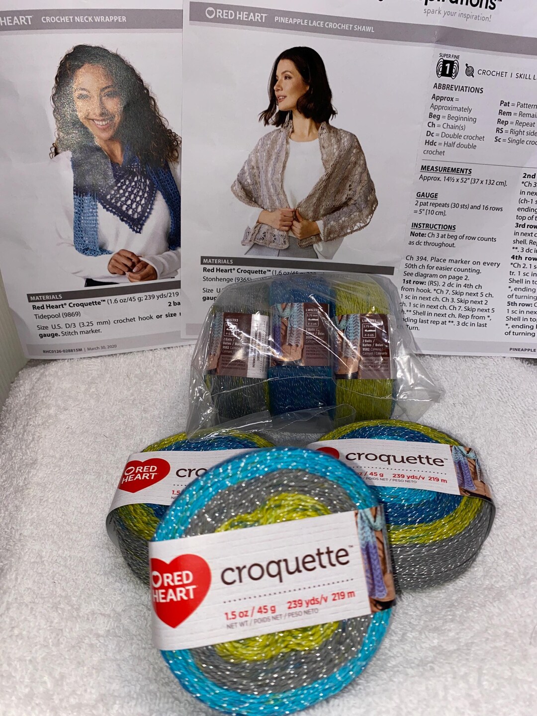 Pineapple Lace Shawl & Neck Wrapper Crochet Kit by Mary Maxim, Patterns ...