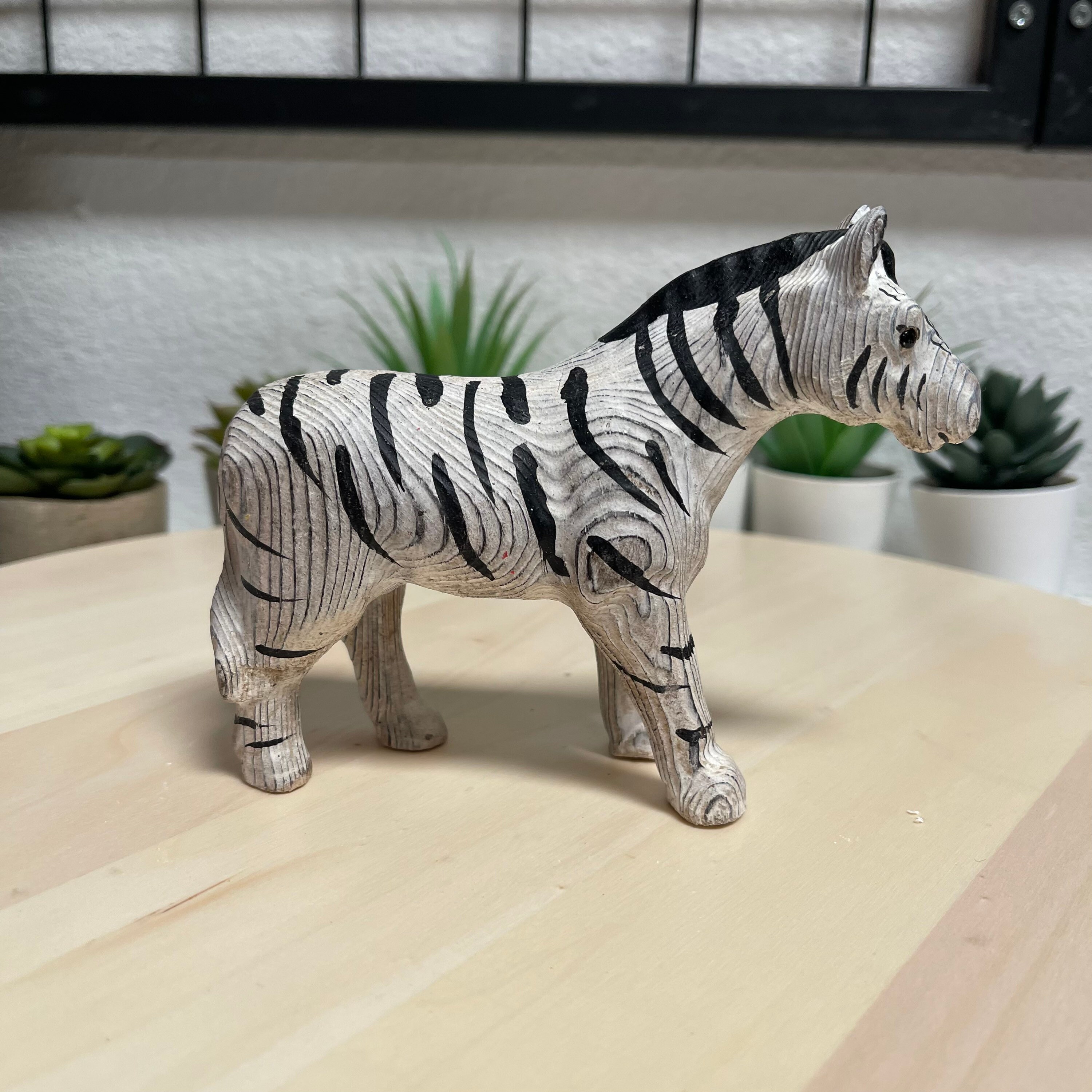 YEEYAYA Wood Zebra Wood Sculpture Home Decor Wood Statue Wood - Etsy