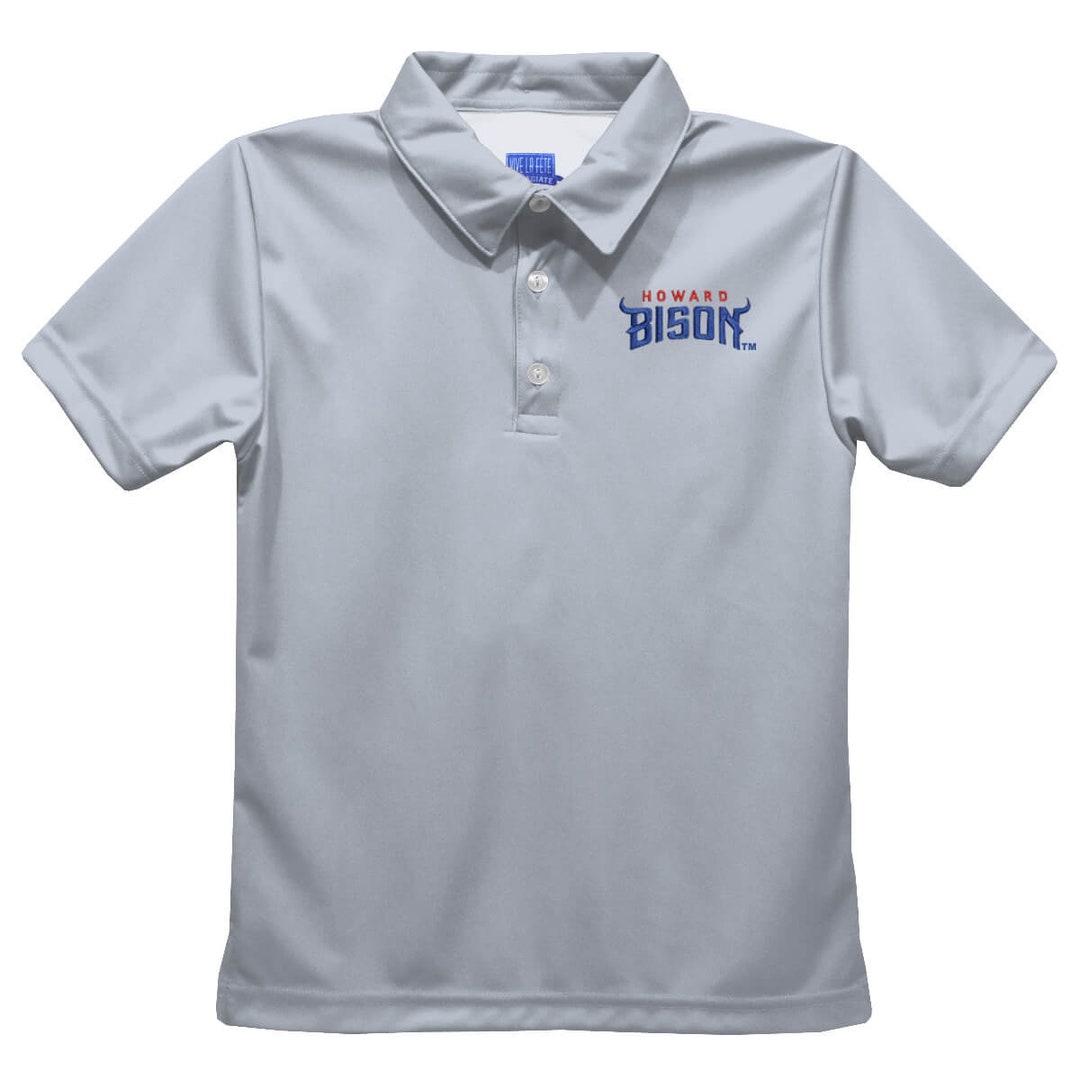 Howard University Bison Embroidered Gray Short Sleeve Polo Box Shirt - Etsy