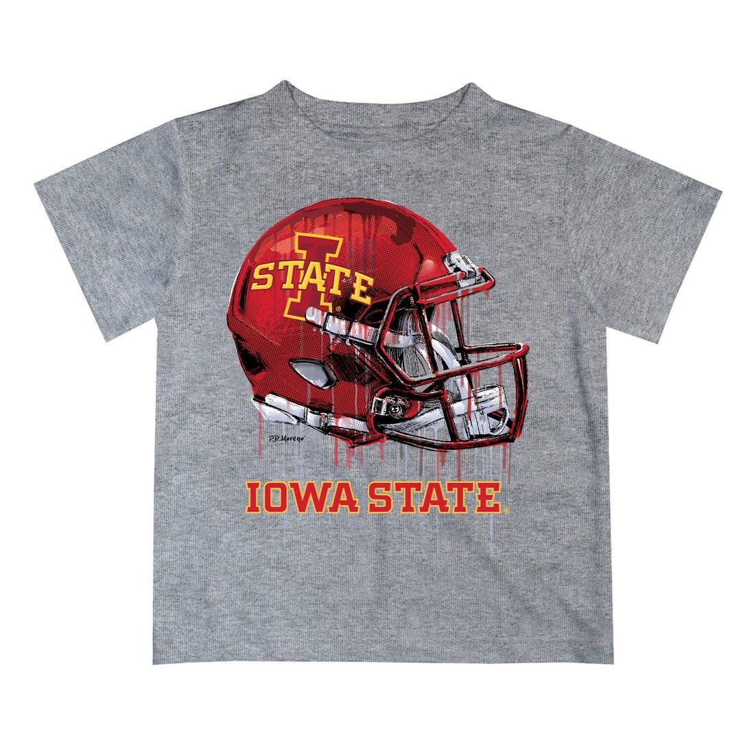 Iowa State Cyclones ISU Original Dripping Football Helmet Heather Gray ...