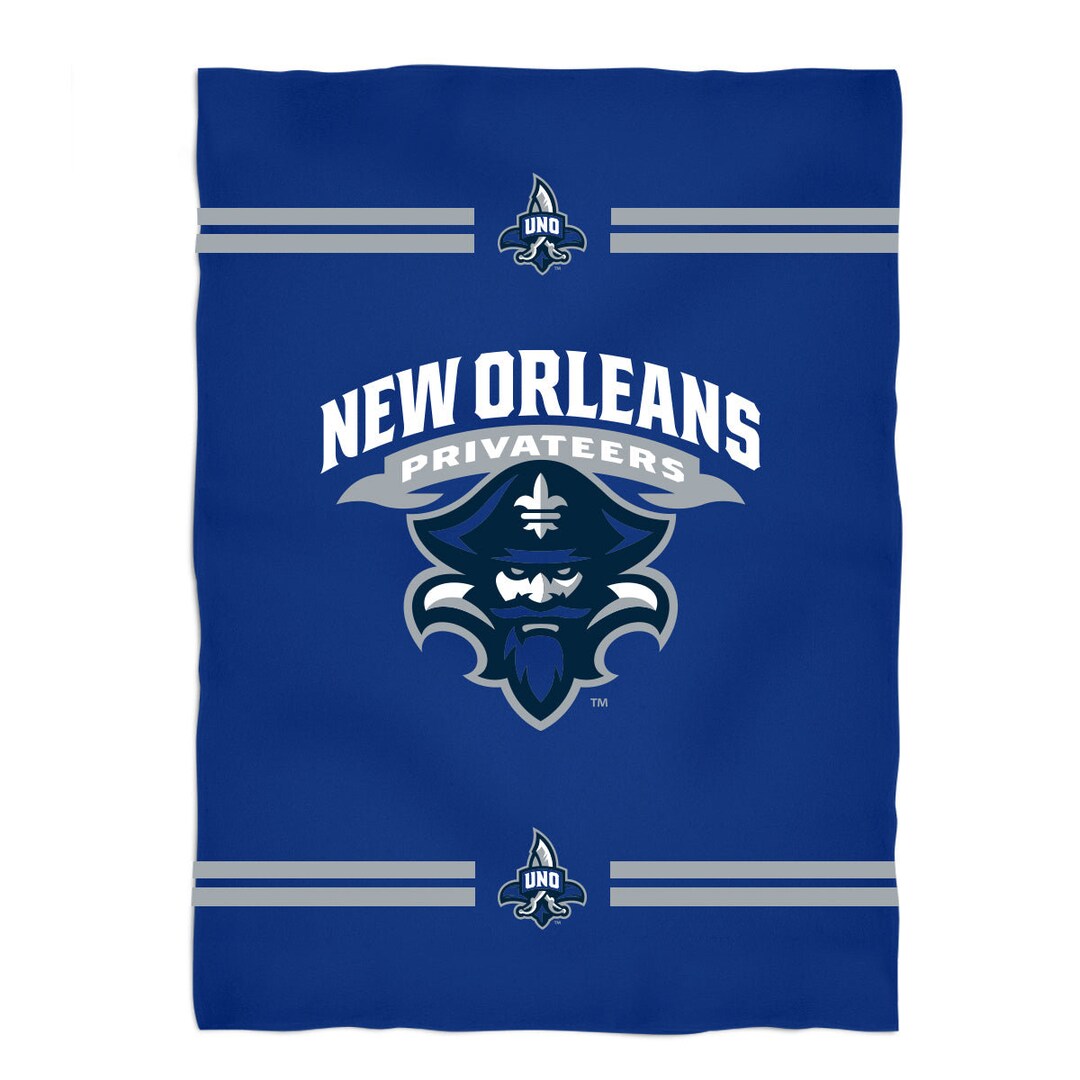 New Orleans Privateers UNO Vive La Fete Game Day Soft Premium Fleece Blue Throw Blanket 40 X 58 ...