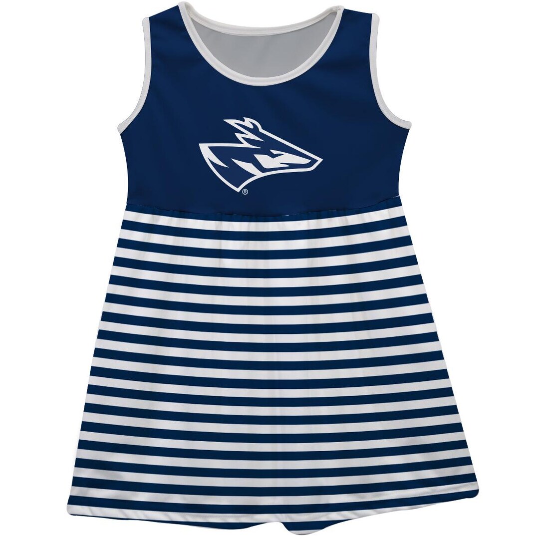 Nebraska-kearney Lopers UNK Blue and White Sleeveless Tank Dress With ...