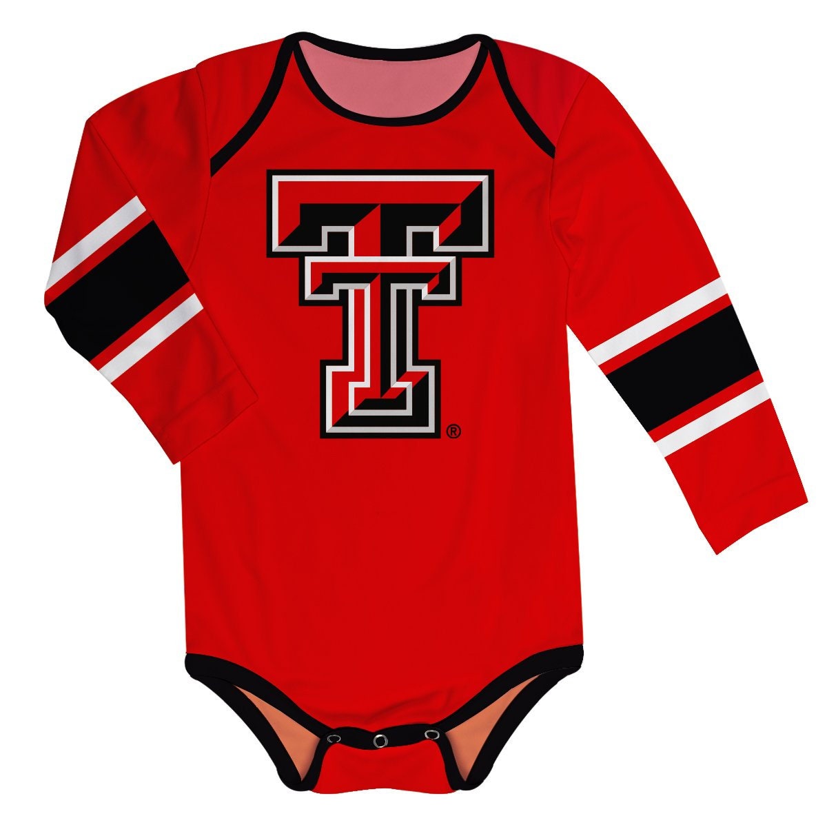 Texas Tech Stripes Red Long Sleeve Onesie - Etsy.de