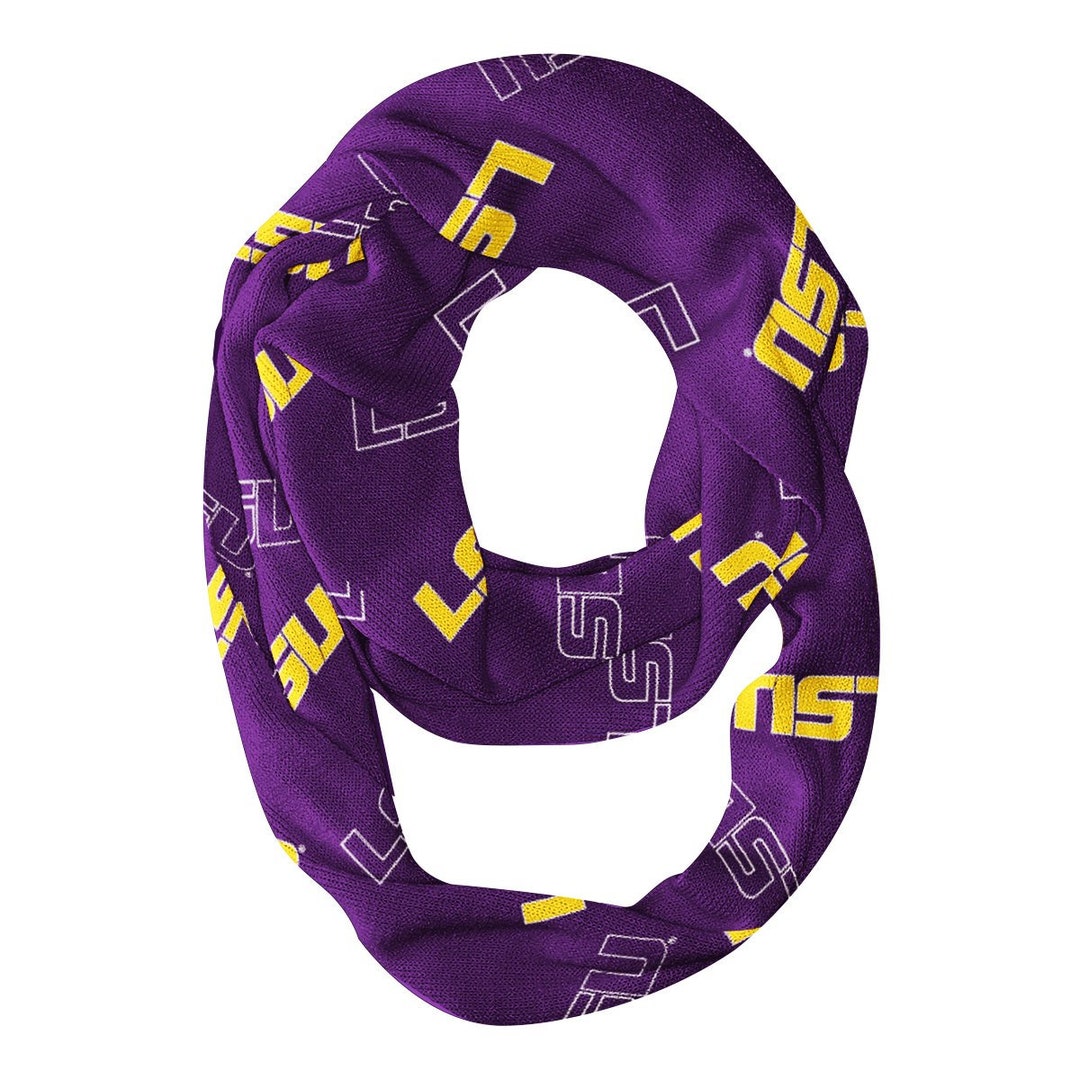 LSU Tigers All Over Logo Purple Infinity Scarf - Etsy