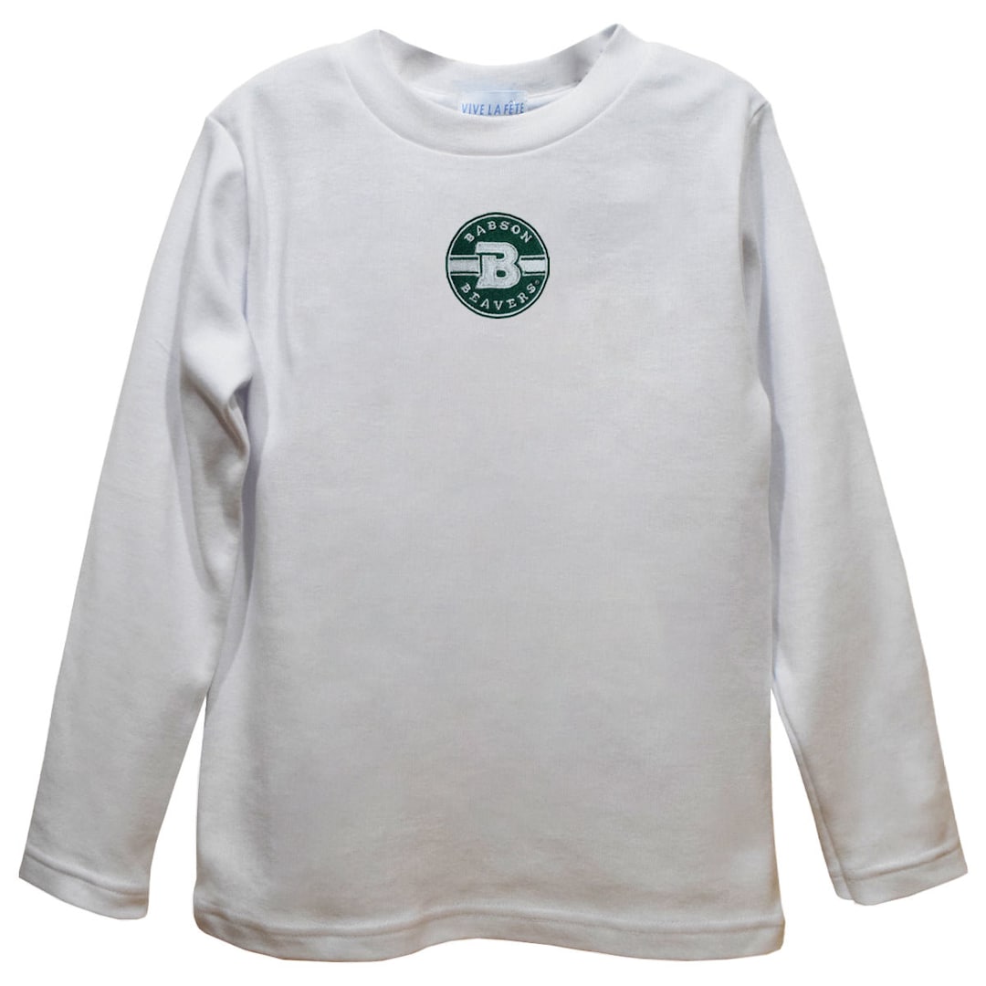 Babson College Beavers Embroidered White Long Sleeve Boys Tee Shirt - Etsy