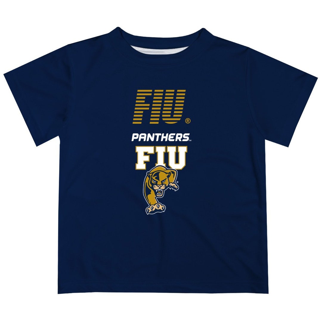 FIU Panthers Solid Stripped Logo Blue Short Sleeve Tee Shirt - Etsy
