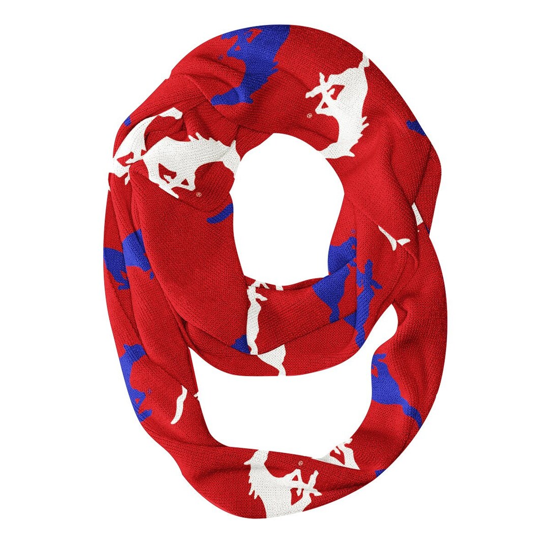 SMU All Over Logo Red Infinity Scarf - Etsy