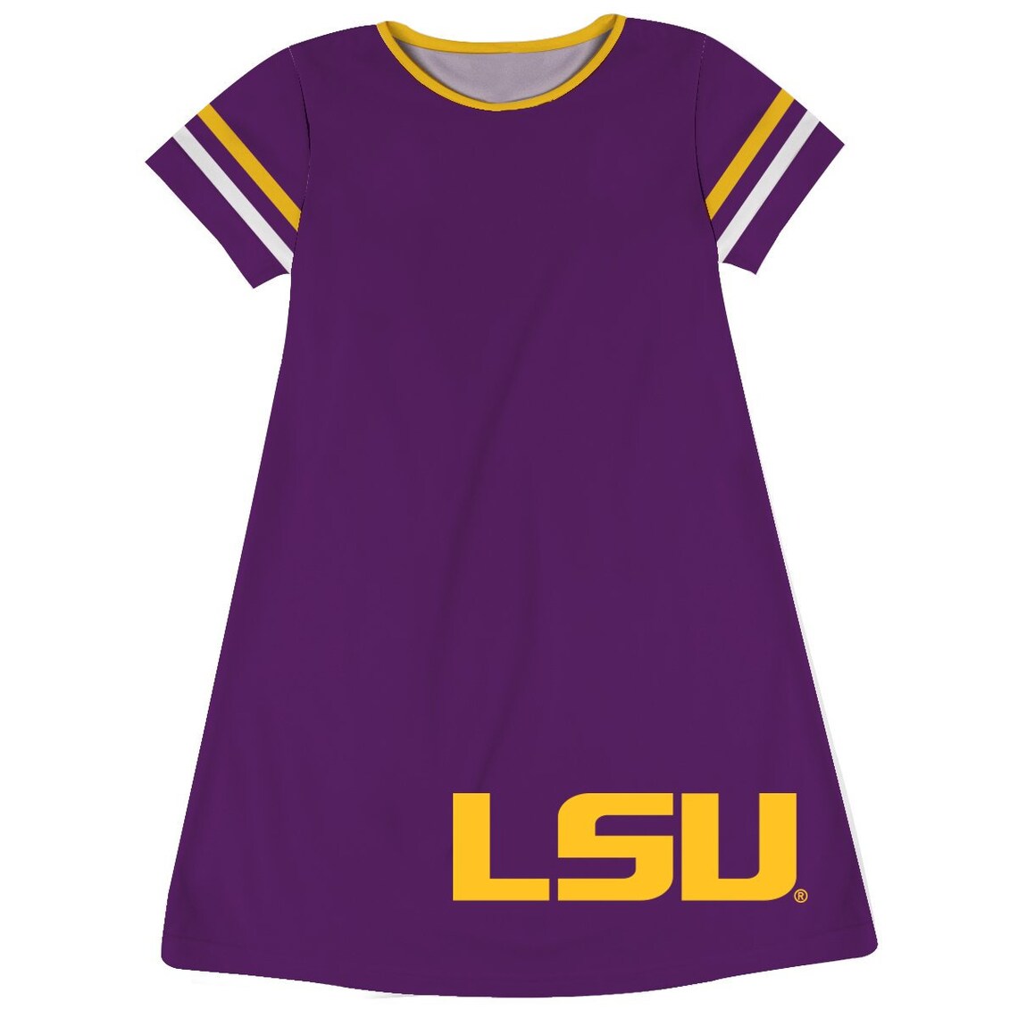 LSU Tigers Big Logo Purple Stripes Short Sleeve A Line Dress - Etsy