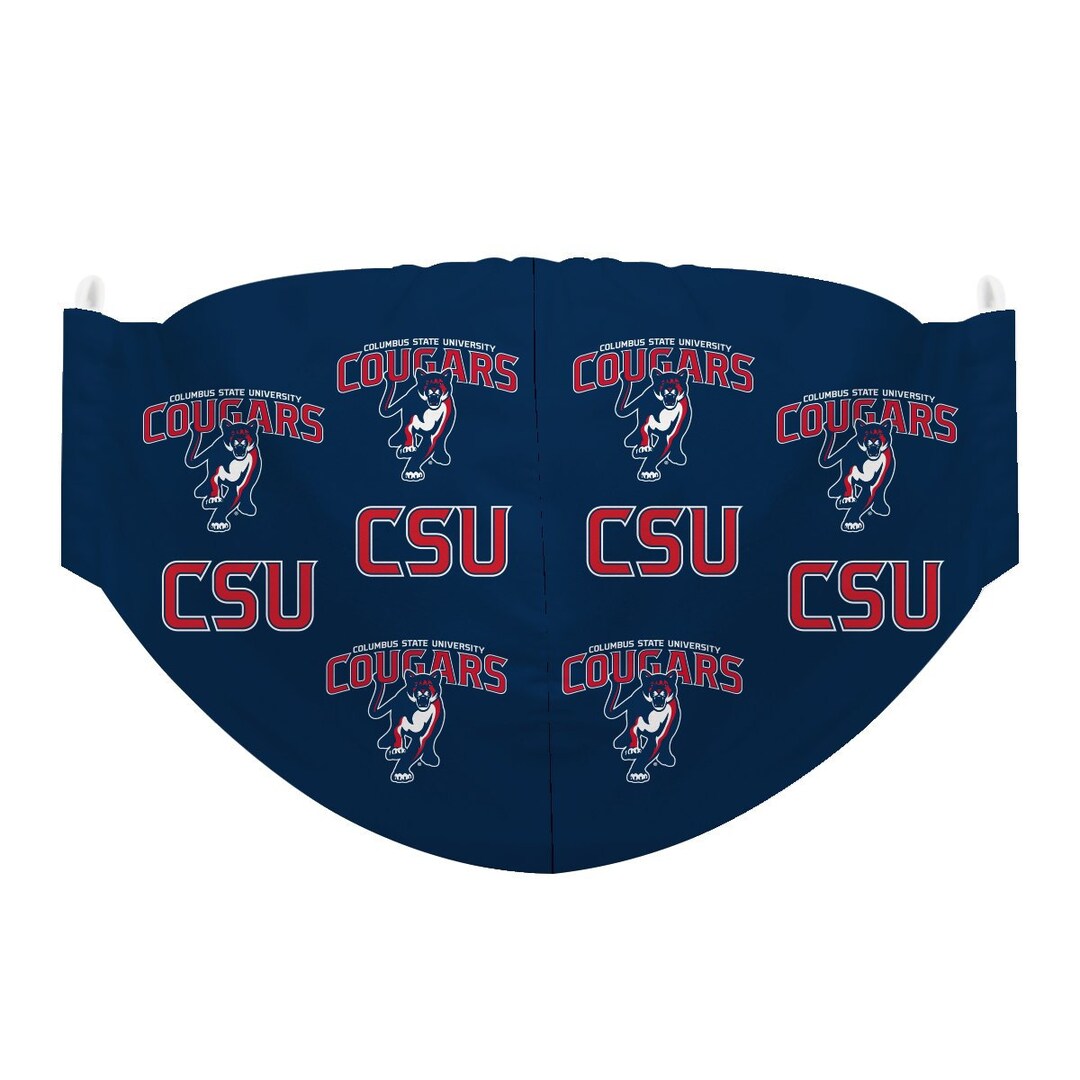 Columbus State Cougars Face Mask Navy All Over Logo CSU - Etsy