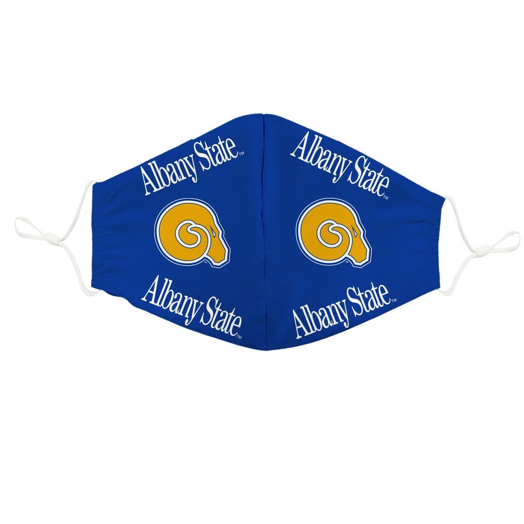 Albany State Rams Face Mask Blue All Over Logo ASU - Etsy