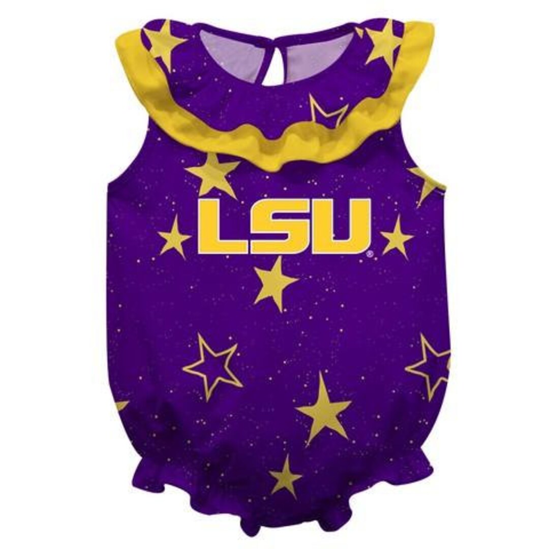 LSU Stars Purple Girls Sleeveless Onesie - Etsy