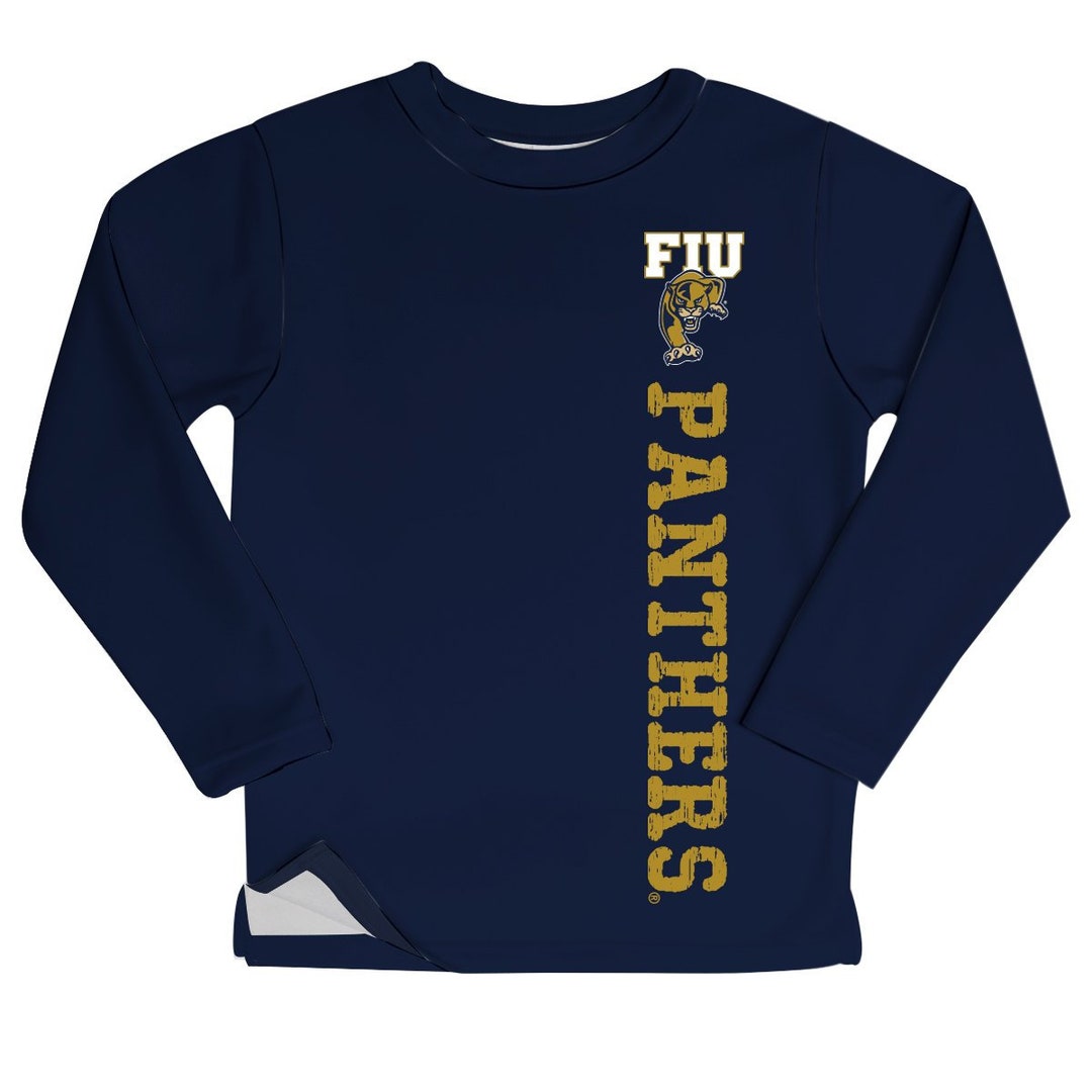 FIU Panthers Logo Blue Long Sleeve Fleece Sweatshirt Side Vents - Etsy