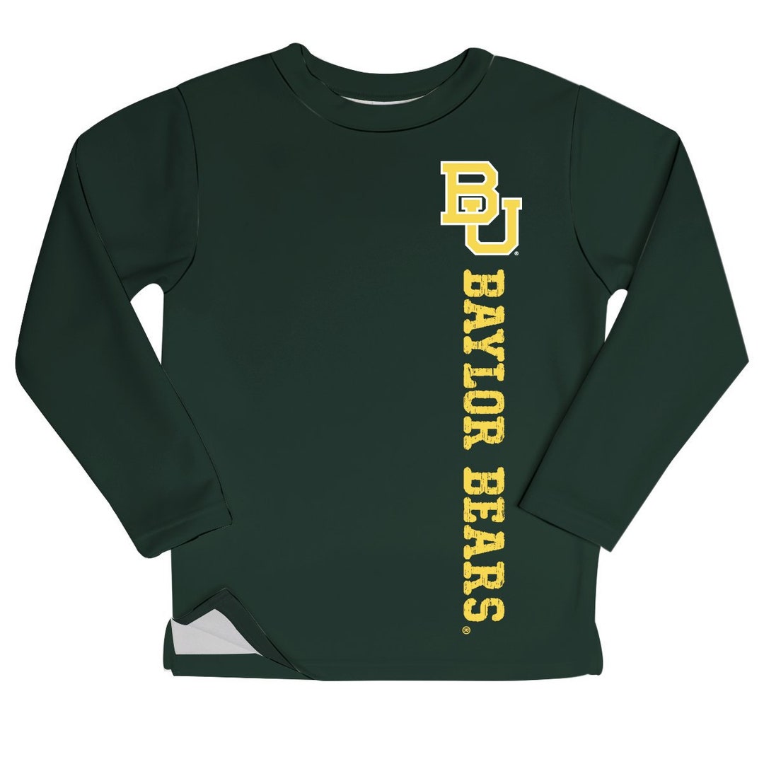 Baylor Bears Bears Logo Green Long Sleeve Fleece Sweatshirt Side Vents ...