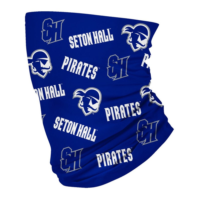 Seton Hall University Pirates Neck Gaiter Blue All Over Logo SH - Etsy