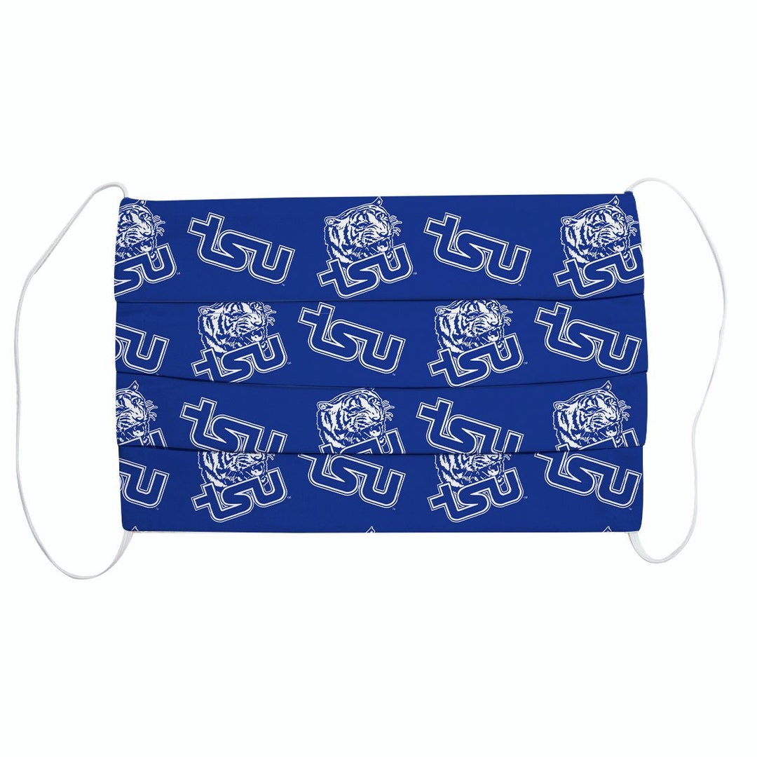 Tennessee State Face Mask Blue All Over Logo TSU - Etsy