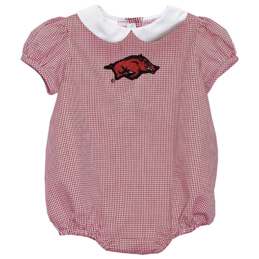 Arkansas Razorback Embroidered Red Girls Bubble Short Sleeve - Etsy
