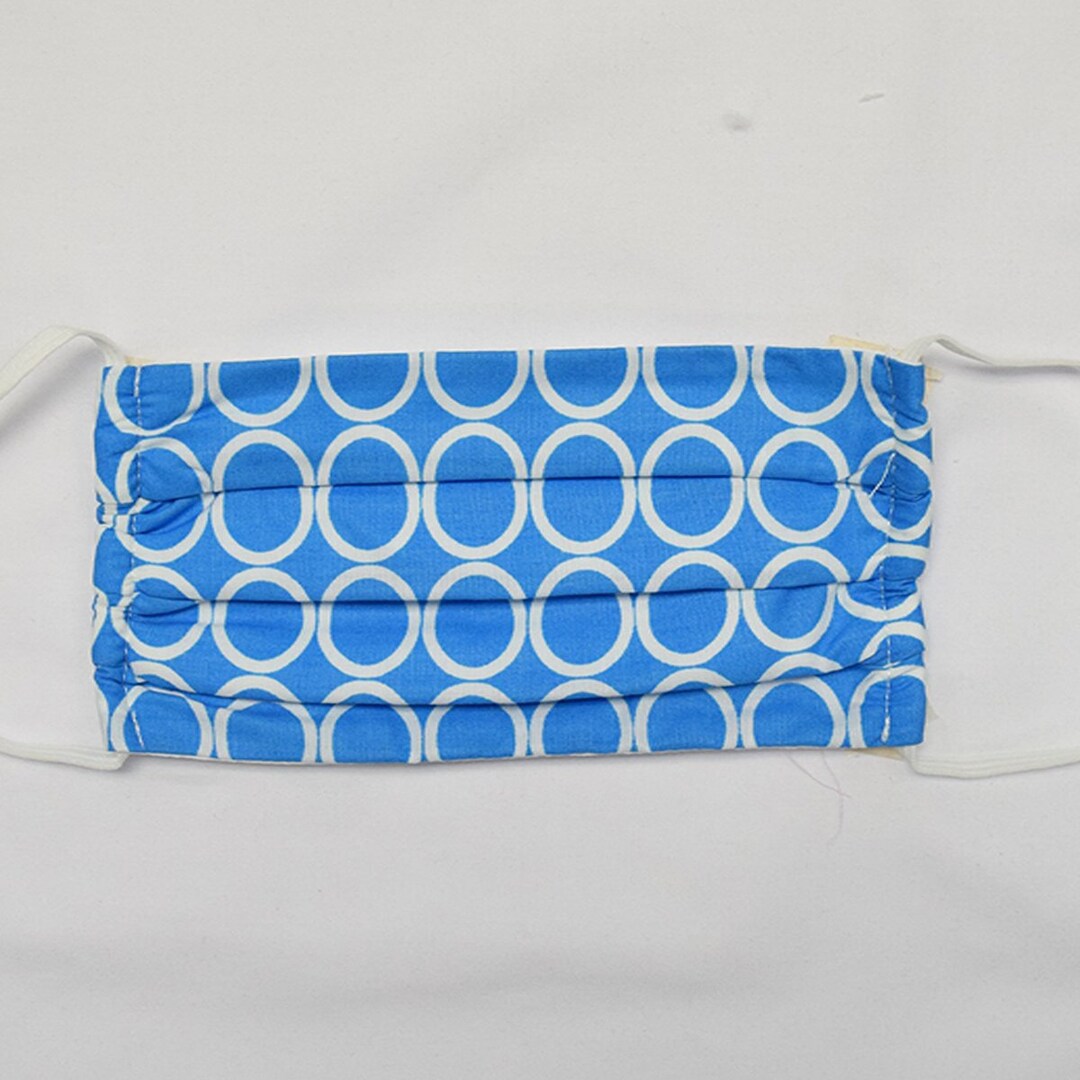 Turquoise With White Circle Face Mask - Etsy