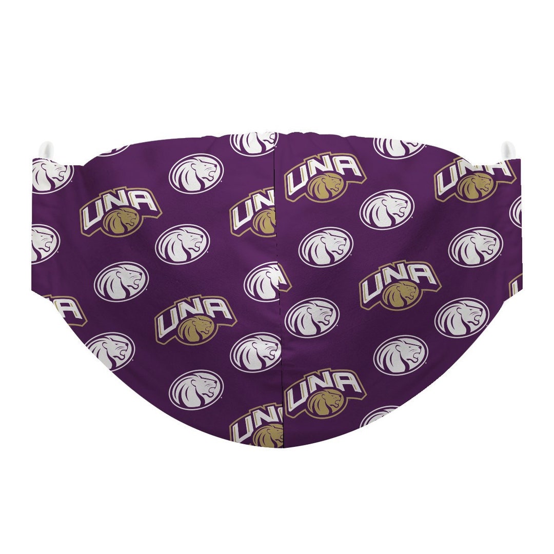 North Alabama Face Mask Purple All Over Logo UNA - Etsy