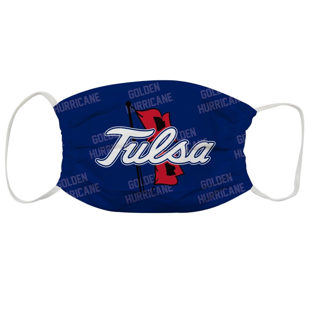 Tulsa Golden Hurricane Face Mask Navy All Over Logo - Etsy