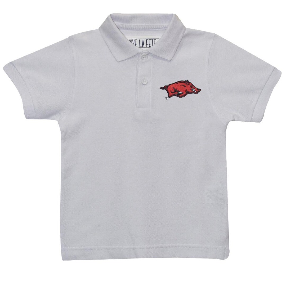 Arkansas Razorbacks Embroidered White Short Sleeve Polo Box Shirt - Etsy