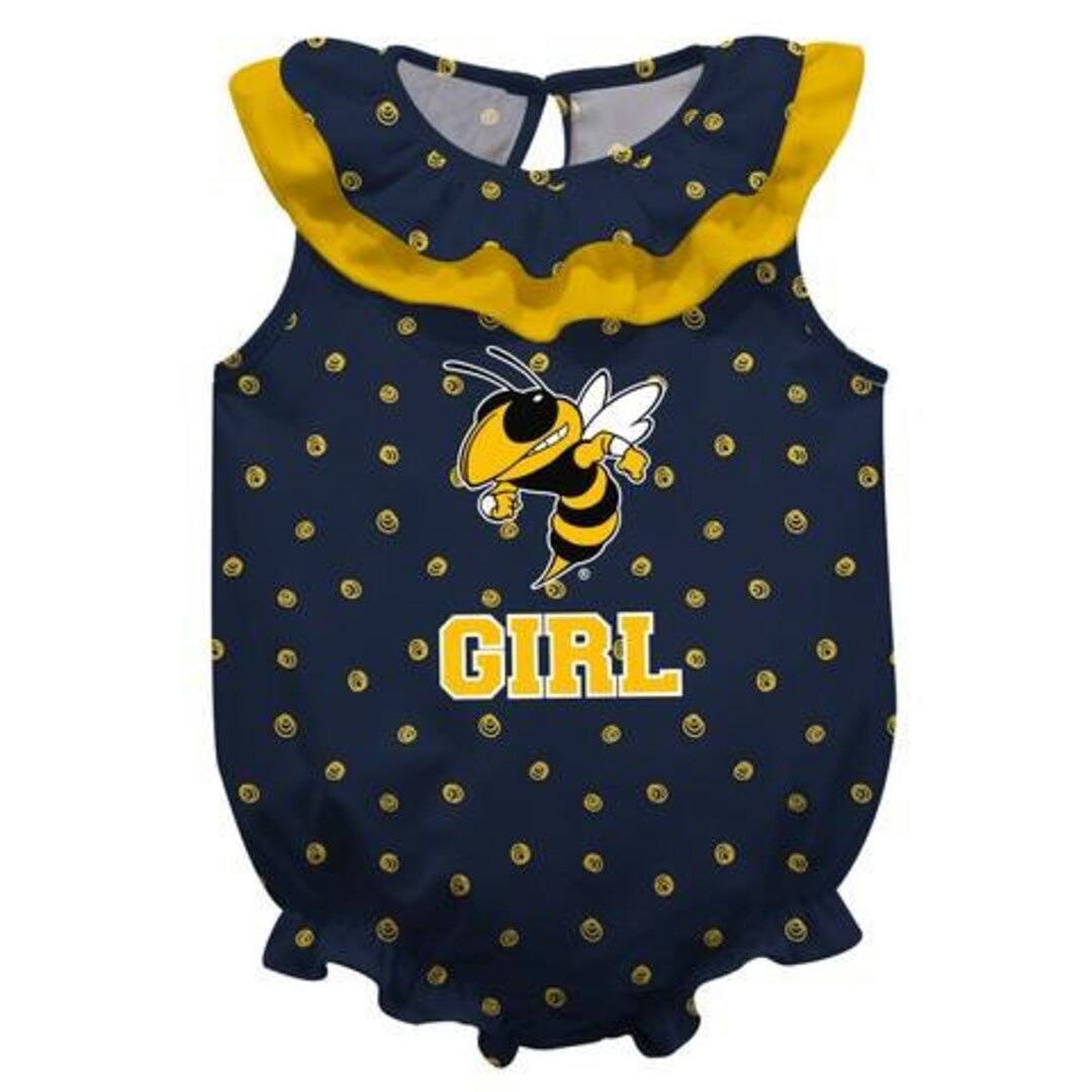 Georgia Tech Swirls Yellow Girls Sleeveless - Etsy