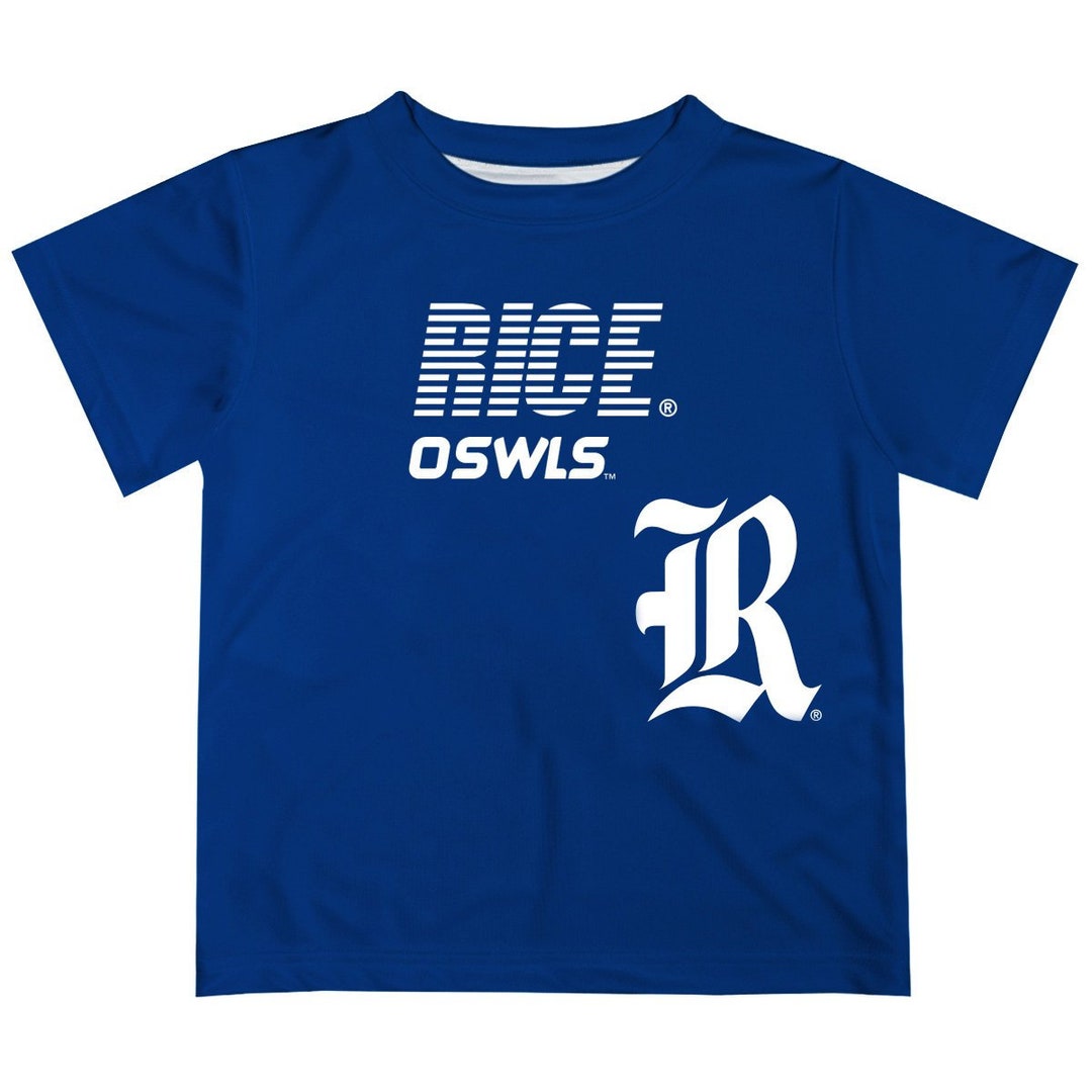 Rice Owls Solid Stripped Logo Blue Short Sleeve Tee Shirt - Etsy