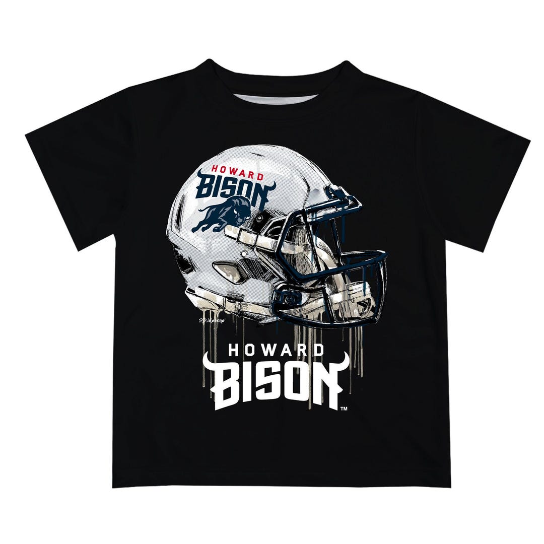 Howard University Bison Original Dripping Football Helmet Black T-shirt ...