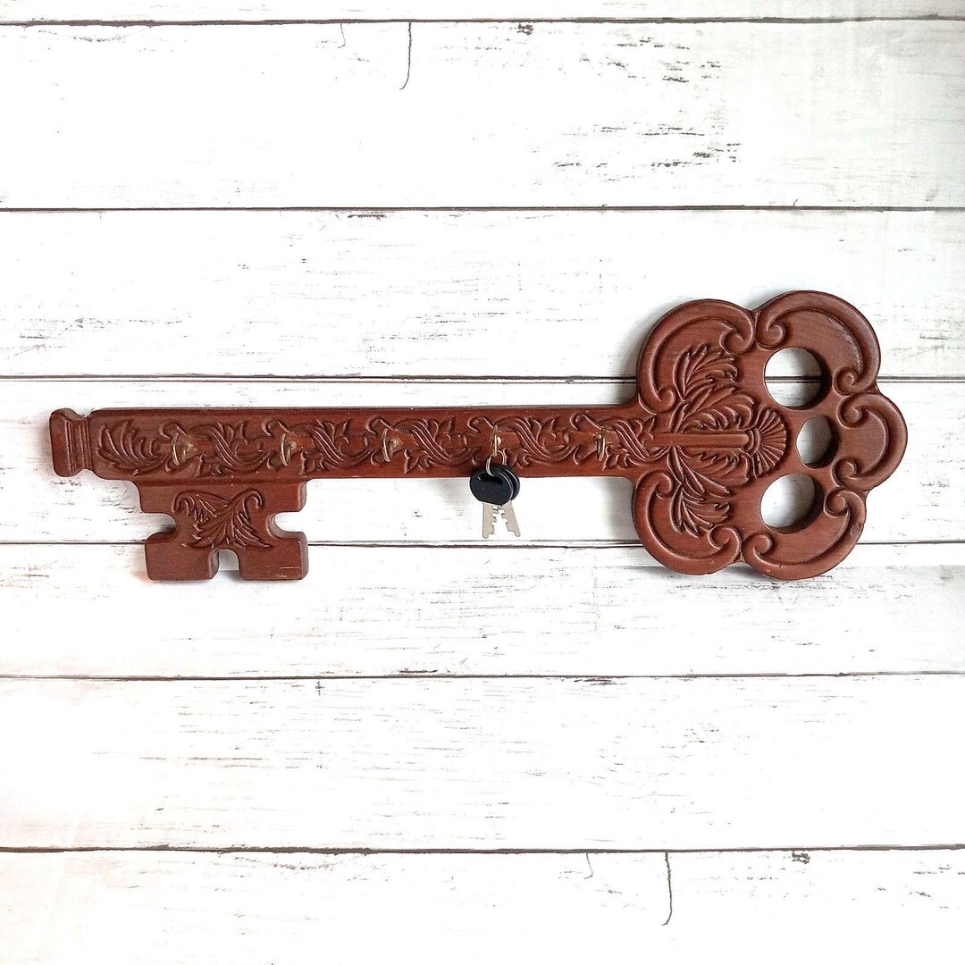 Vintage Wooden Skeleton Key Wall Hanging Key Holder Cape Craft - Etsy