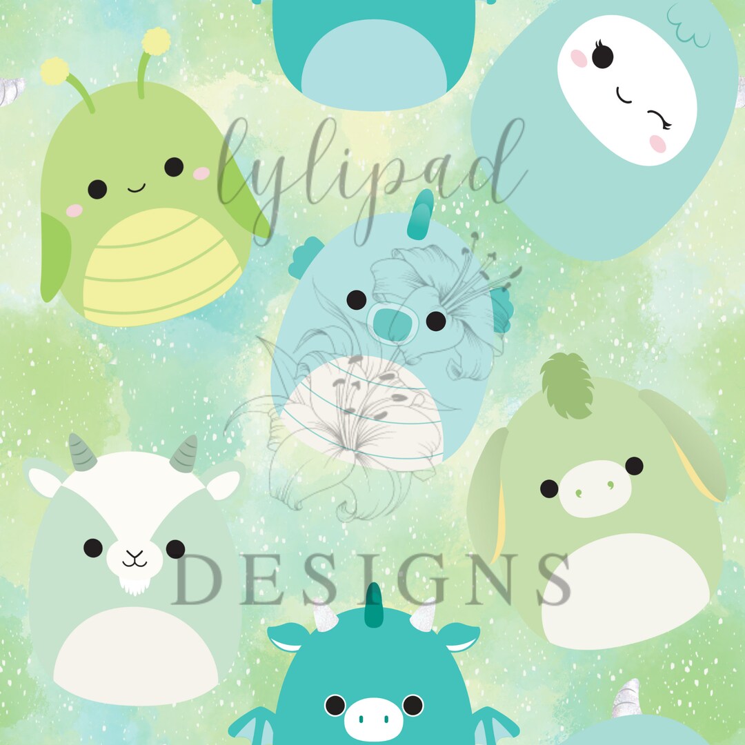 Blue and Green Squishy Friend Seamless File - Digital Download - Etsy