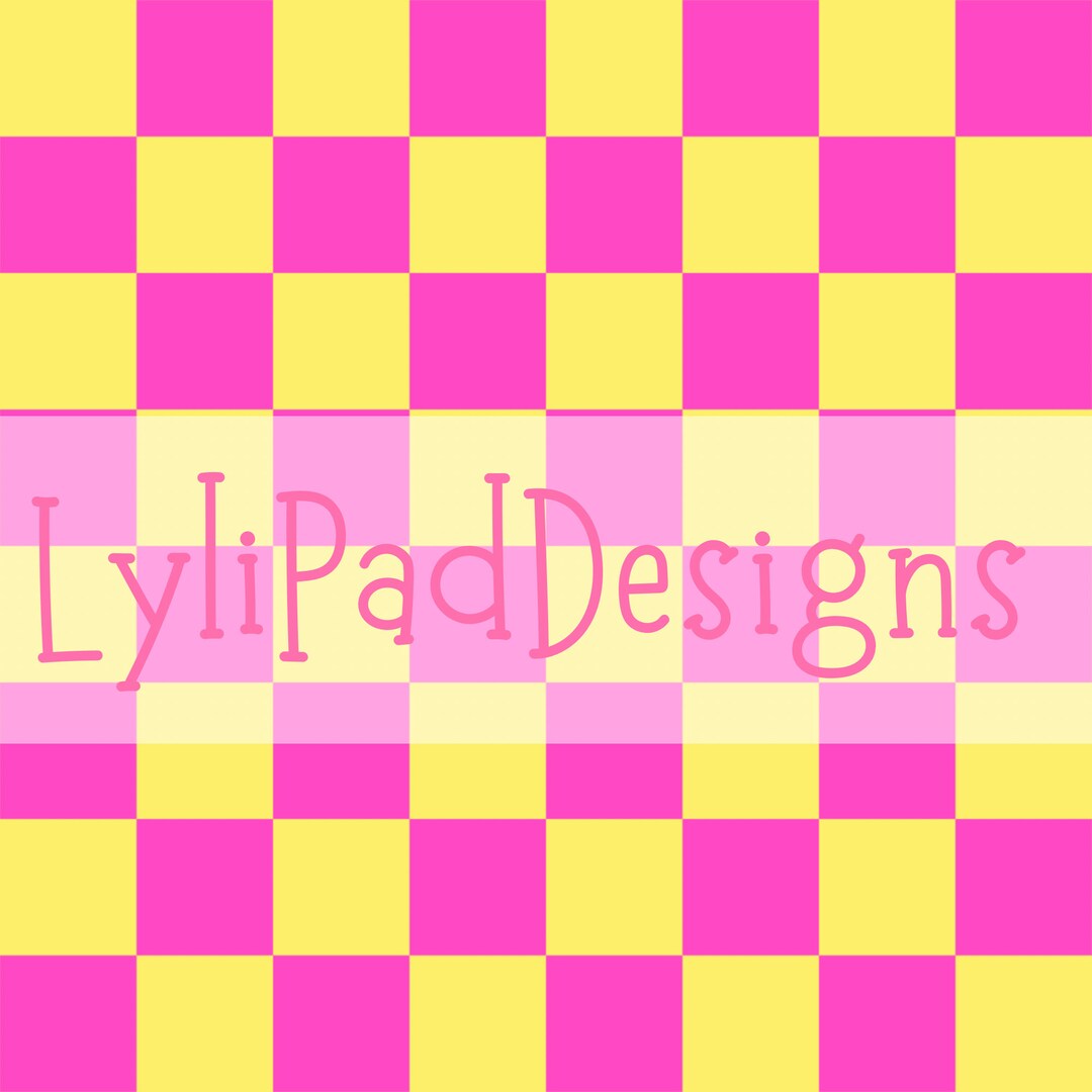 Yellow and Pink Checker Seamless Pattern- Digital Download - Etsy