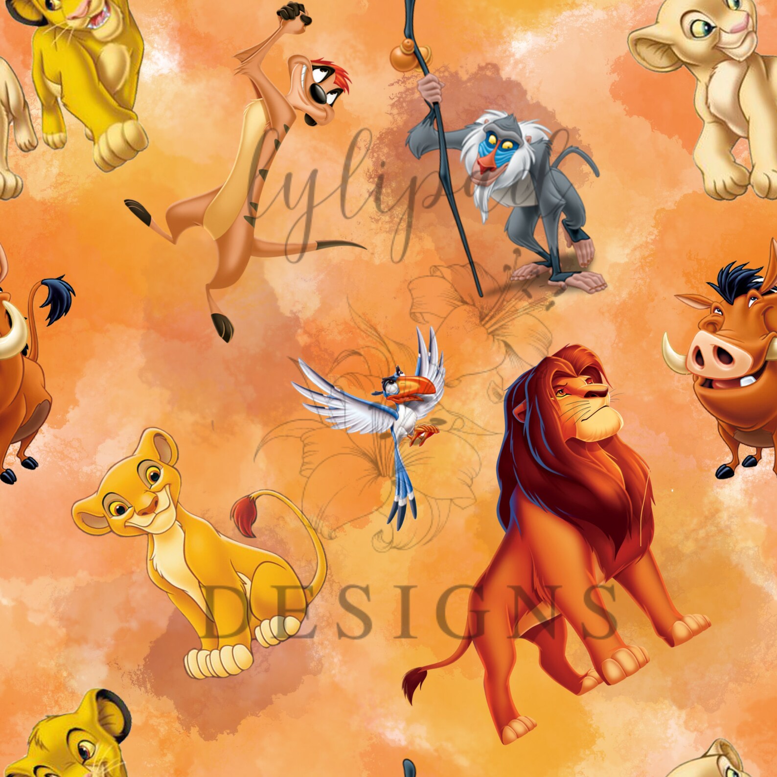 Lion Prince Family Seamless Pattern Digital Download - Etsy