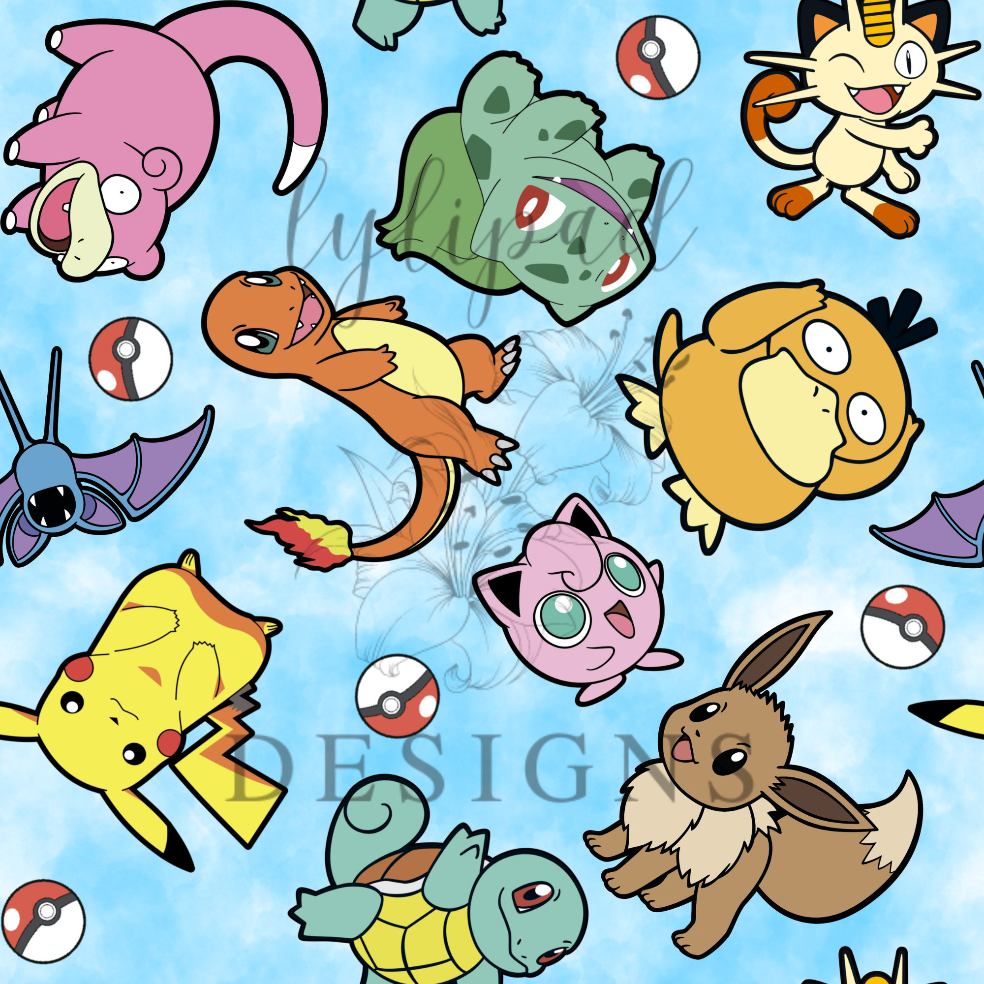 Anime Poke Babies Seamless Pattern Digital Download - Etsy