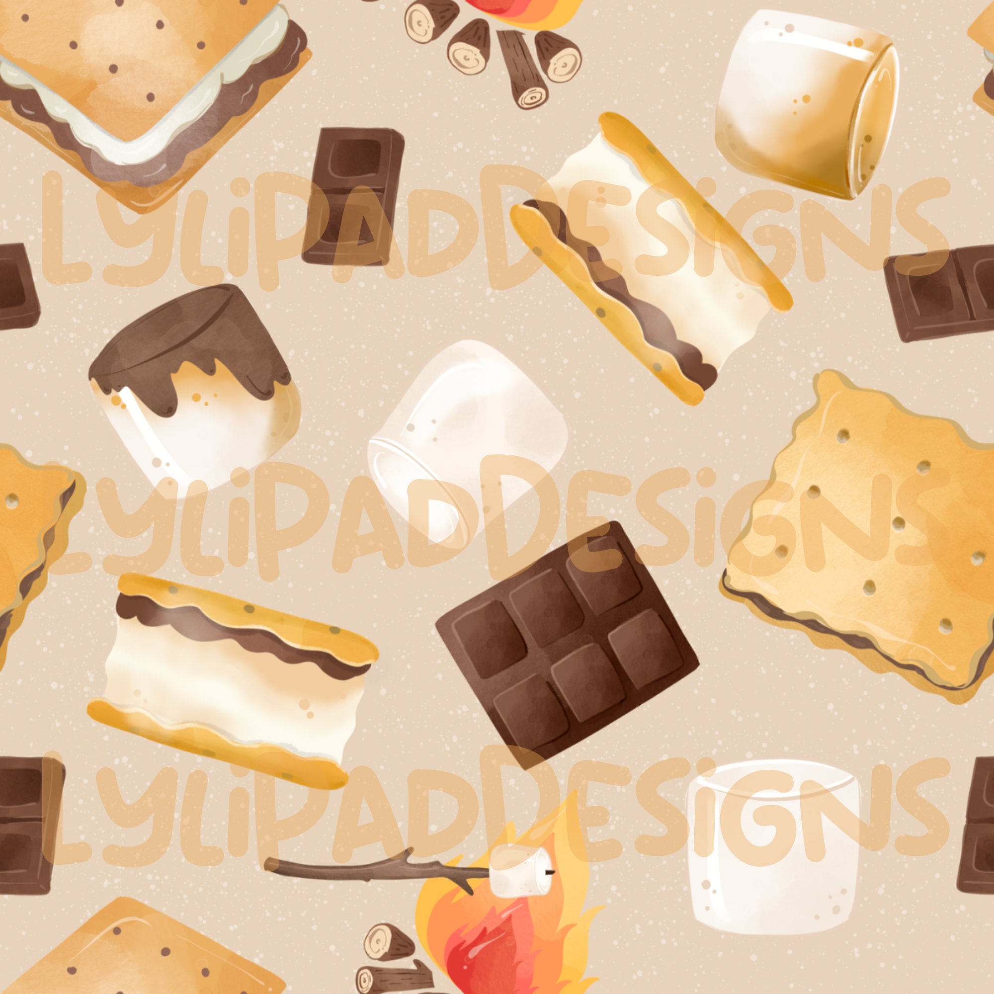 Smores Seamless File Digital Download - Etsy