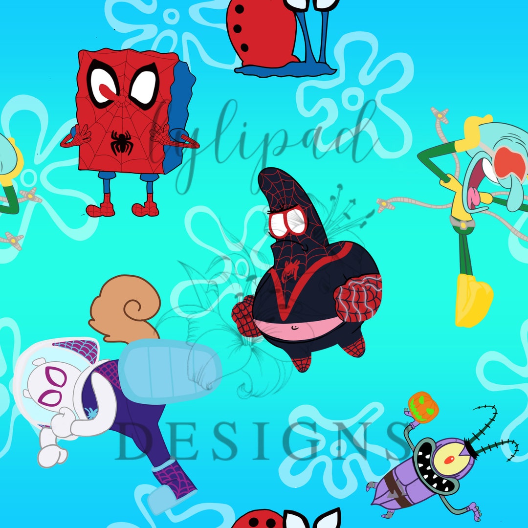 Spongey and His Amazing Friends Seamless Pattern Digital Download - Etsy