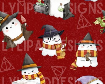 Easter Spring Spooky Ghosts Seamless Pattern JPG File - Etsy