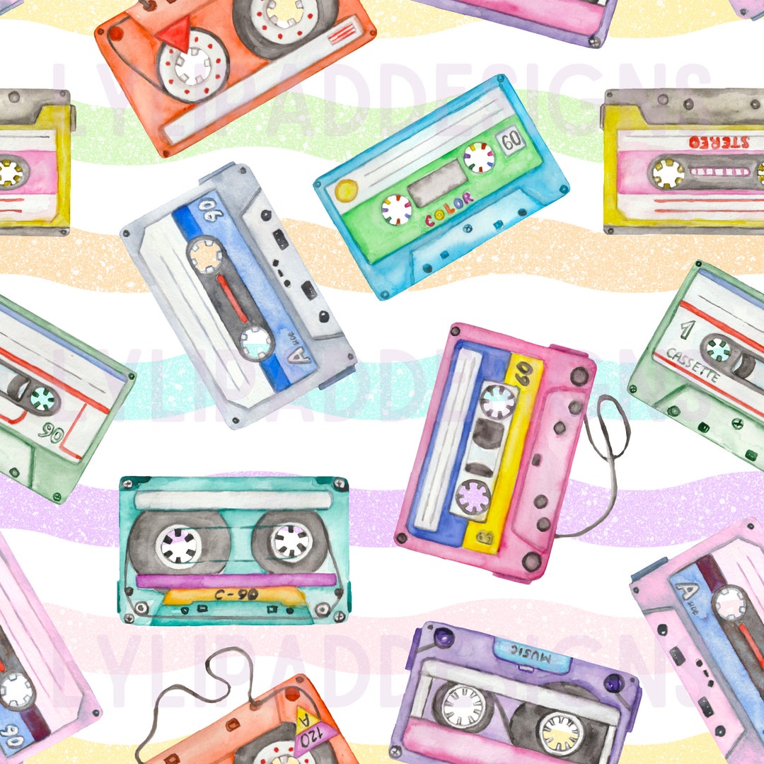 Rainbow Cassette Tapes Seamless File - Digital Download - Etsy