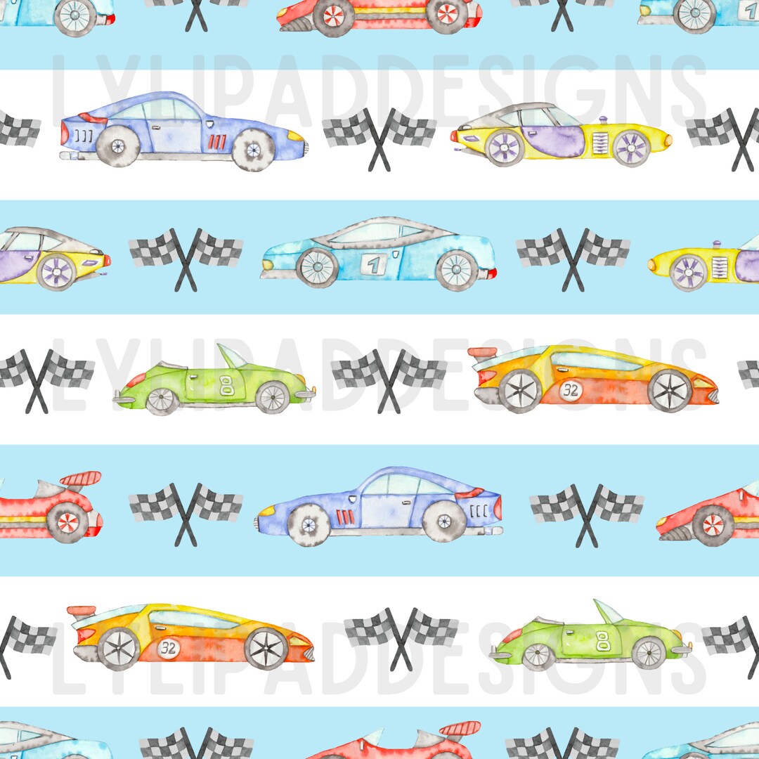Racecar Seamless File - Digital Download - Etsy