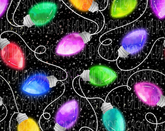Christmas Lights Seamless Pattern Digital Download - Etsy