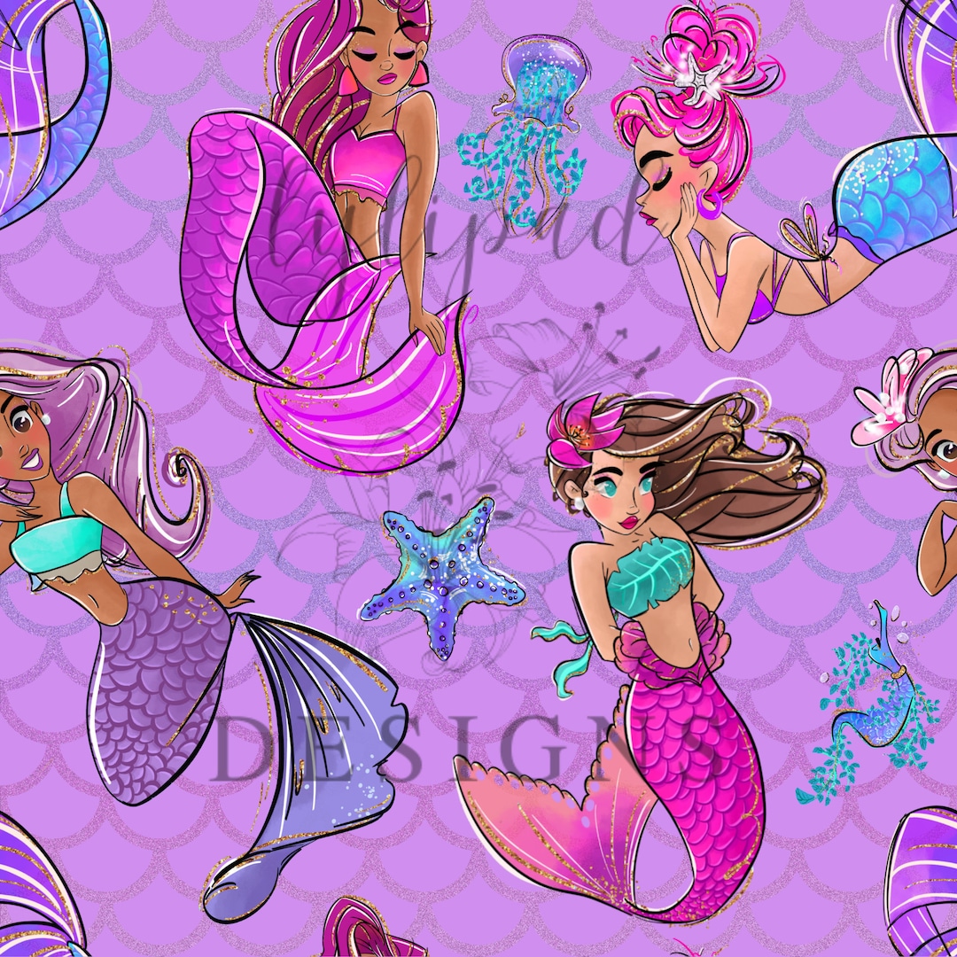 Rainbow Mermaid Seamless File - Digital Download - Etsy