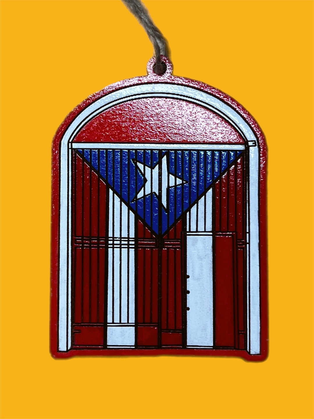 Old San Juan, Puerto Rico Flag Mural on Garage Doors - Wood Ornament - Etsy