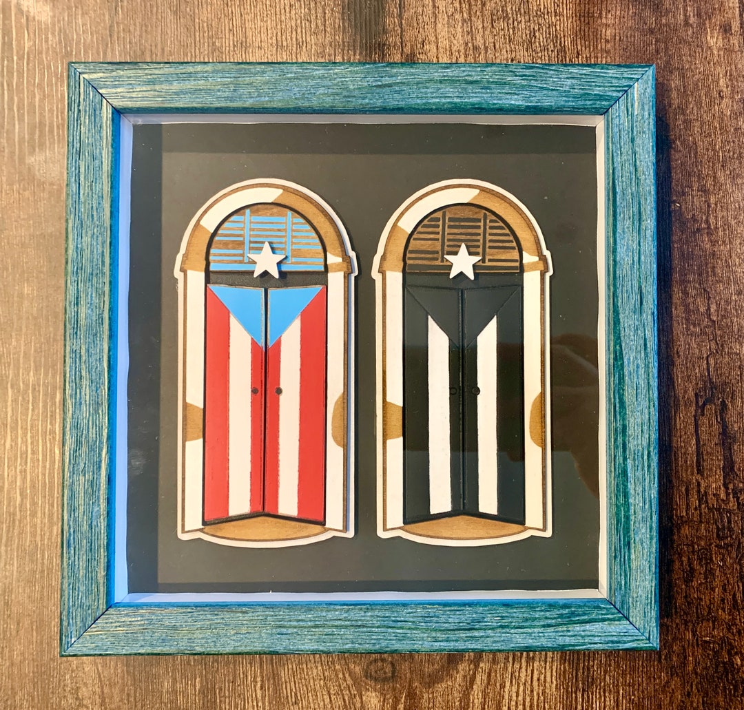 Framed Puerto Rico Doors Black & White and Color - Etsy