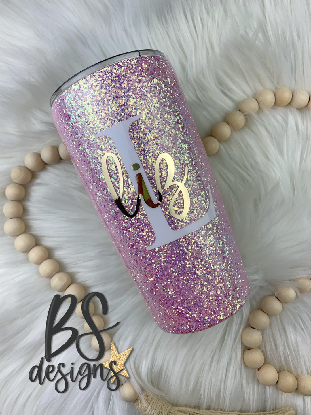 Pink Glitter Tumbler With Straw: Personalized Epoxy Cup - Etsy