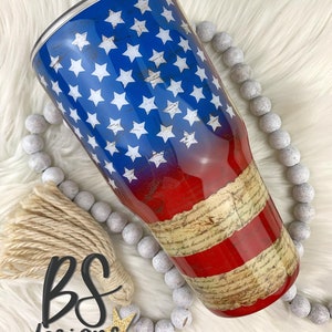 Custom Tumbler for Men, American Flag, Distressed, Constitution, Free ...